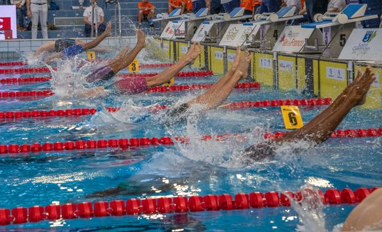 Start Men Backstroke During New Swimming Editorial Stock Photo - Stock ...
