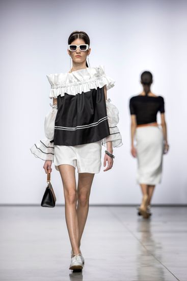 Model Presents Creation By Moldovan Designer Editorial Stock Photo ...