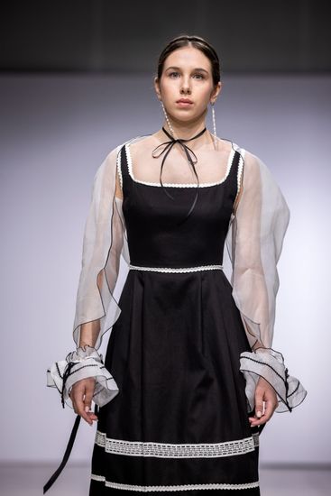Model Presents Creation By Moldovan Designer Editorial Stock Photo ...
