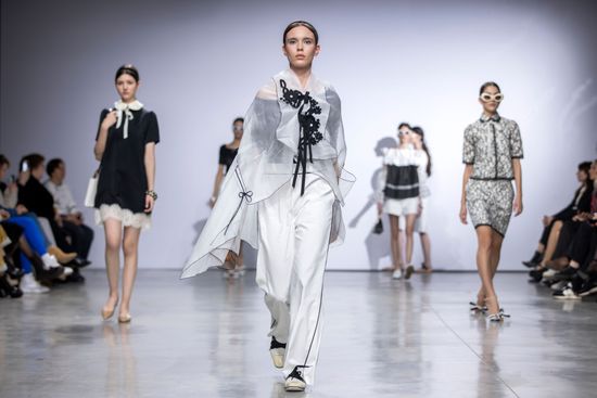 Model Presents Creation By Moldovan Designer Editorial Stock Photo ...