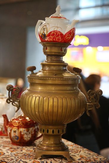 Traditional Iranian Samovar Filled Tea During Editorial Stock Photo ...