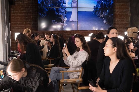 Models Backstage Before Show Their Respective Editorial Stock Photo ...