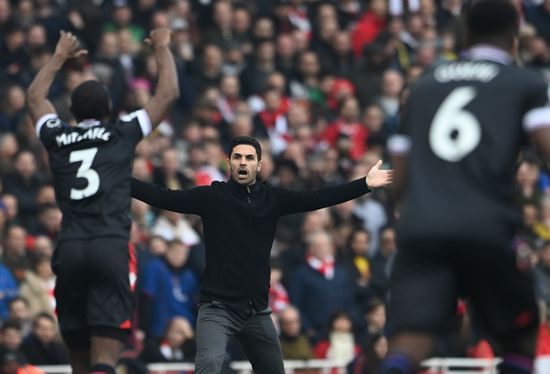 Arsenals Coach Mikel Arteta Reacts During Editorial Stock Photo - Stock ...