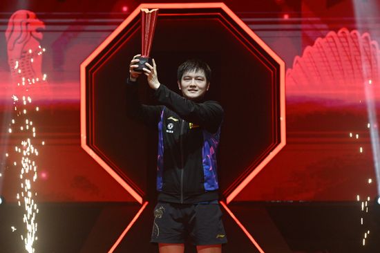 Winner Fan Zhendong Poses His Trophy Editorial Stock Photo - Stock ...