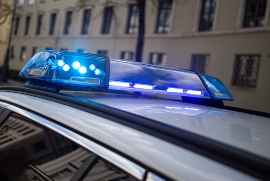 Police Car During Police Operation Bluelight Editorial Stock Photo ...