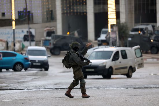 Israeli Soldier Guards Area Following Shooting Editorial Stock Photo ...