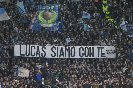 Lazio Supporters Show Banner Support Lucas Editorial Stock Photo ...