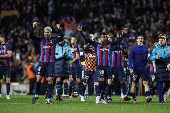 Fc Barcelona Palyers Celebrates Victory 21 Editorial Stock Photo ...