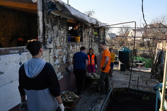 Volunteers Clear Rubble House Destroyed Result Editorial Stock Photo ...