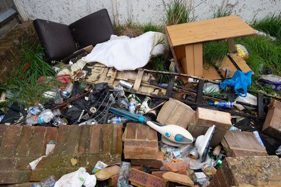 Rubbish Litter Flytipped On Private Land Editorial Stock Photo - Stock ...