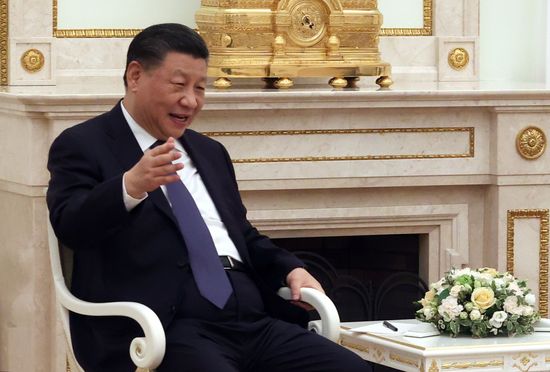 Chinese President Xi Jinping Gestures While Editorial Stock Photo ...