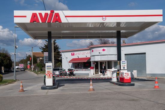 Closed Avia Gas Station Out Fuel Editorial Stock Photo - Stock Image ...