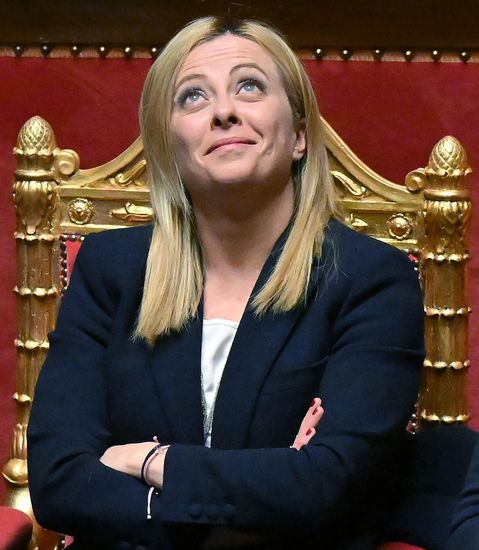 Italys Prime Minister Giorgia Meloni Looks Editorial Stock Photo ...