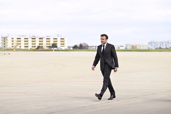 Emmanuel Macron President French Republic Walking Editorial Stock Photo ...