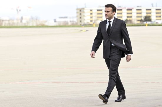 Emmanuel Macron President French Republic Walking Editorial Stock Photo ...