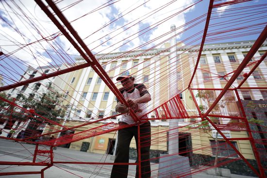 Salvadoran Artist Jose David Herrera Works Editorial Stock Photo ...