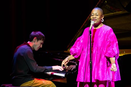 American Jazz Singer Cecile Mclorin During Editorial Stock Photo ...