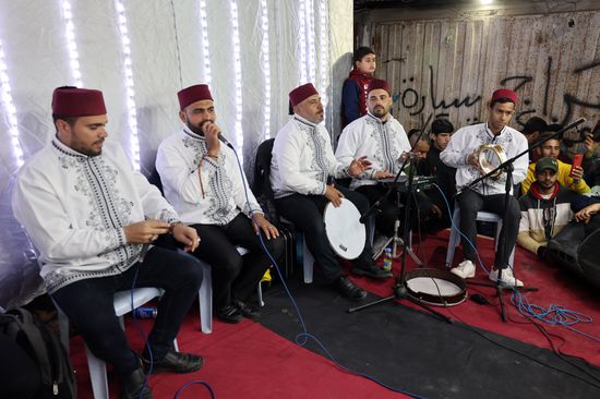 Palestinian Musicians Perform During Festive Event Editorial Stock ...
