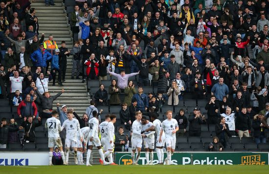 Mk Dons Fans Celebrate Their Team Editorial Stock Photo - Stock Image ...
