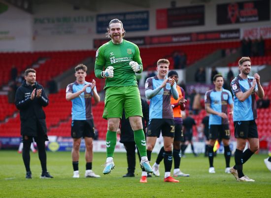 Northampton Town Goalkeeper Lee Burge Celebrates Editorial Stock Photo ...