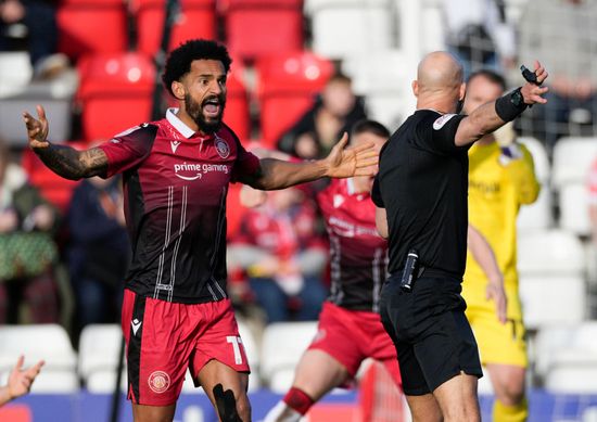 Jordan Roberts Stevenage Shouts Referee Darren Editorial Stock Photo ...