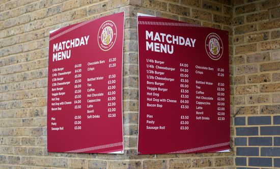 Matchday Food Menu Editorial Stock Photo - Stock Image | Shutterstock