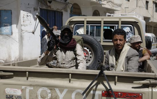 Armed Houthi Fighters Ride Vehicle During Editorial Stock Photo - Stock ...