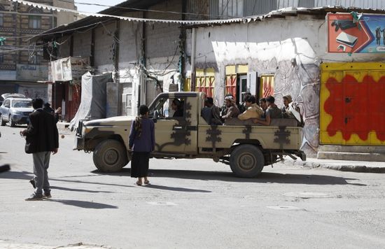 Armed Houthi Fighters Ride Vehicle During Editorial Stock Photo - Stock ...