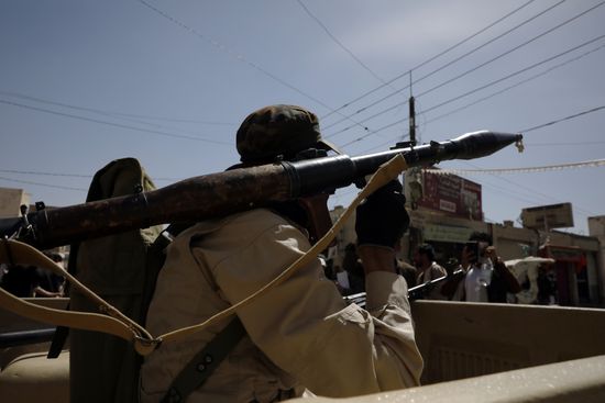 Armed Houthi Fighters Ride Vehicle During Editorial Stock Photo - Stock ...