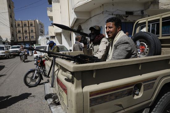 Armed Houthi Fighters Ride Vehicle During Editorial Stock Photo - Stock ...
