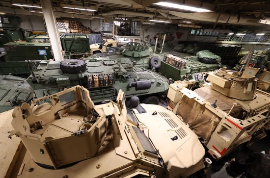 Armored Vehicles Loaded Inside Uss Makin Editorial Stock Photo - Stock ...