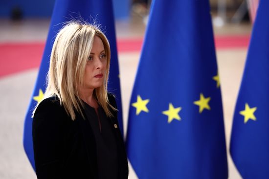 Italys Prime Minister Giorgia Meloni Arrives Editorial Stock Photo ...