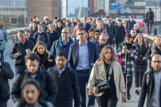 City Workers Walk Over London Bridge Editorial Stock Photo - Stock ...