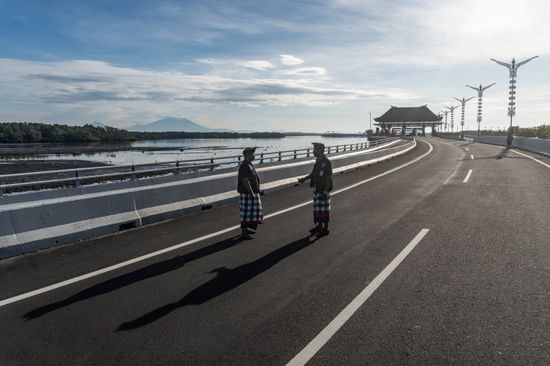 Two Bali Traditional Security Guards Locally Editorial Stock Photo ...