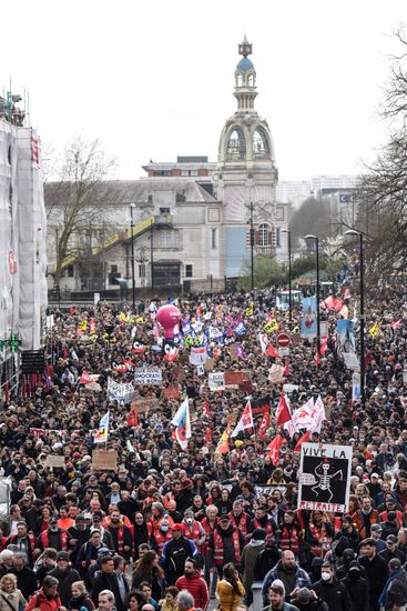 Hold Placards Flags During Demonstration Few Editorial Stock Photo ...