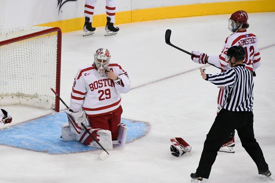 Boston University Goaltender Drew Commesso 29 Editorial Stock Photo ...