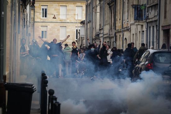 Protesters Clash Riot Police During Demonstration Editorial Stock Photo ...