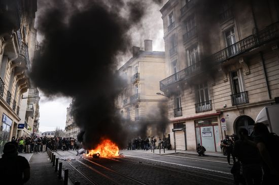 Protesters Clash Riot Police During Demonstration Editorial Stock Photo ...