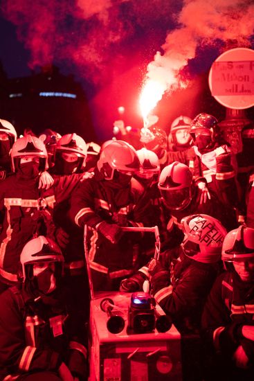 Firefighters On Strike Protest On Place Editorial Stock Photo - Stock ...