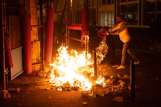 Man Throws Bucket Water On Barricade Editorial Stock Photo - Stock ...