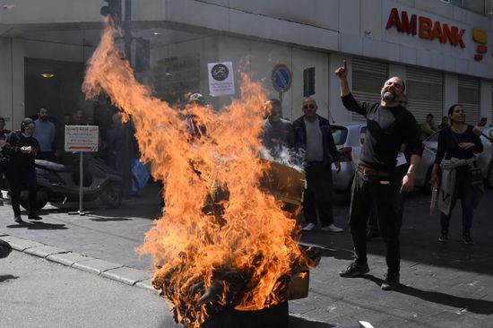 Protester Shouts Slogans Near Burning Fire Editorial Stock Photo ...