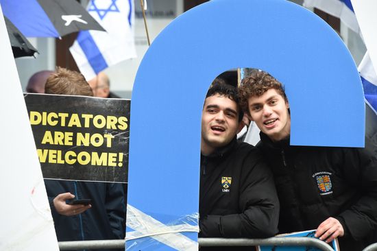 Pro Israel Palestinian Protest Greet Netanyahus Editorial Stock Photo ...