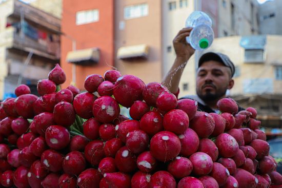 Palestinian Vendor Sells Vegetables During Ramadan Editorial Stock ...
