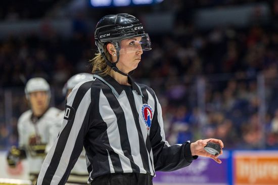 Linesperson Kirsten Welsh 10 Holds Puck Editorial Stock Photo - Stock ...