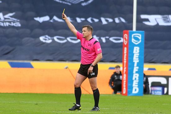 Referee Ben Thaler Shows Yellow Card Editorial Stock Photo - Stock ...