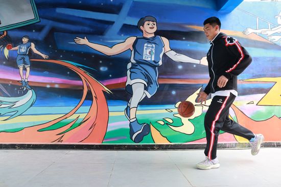 Villager Dribbles Ball Outside Basketball Court Editorial Stock Photo ...