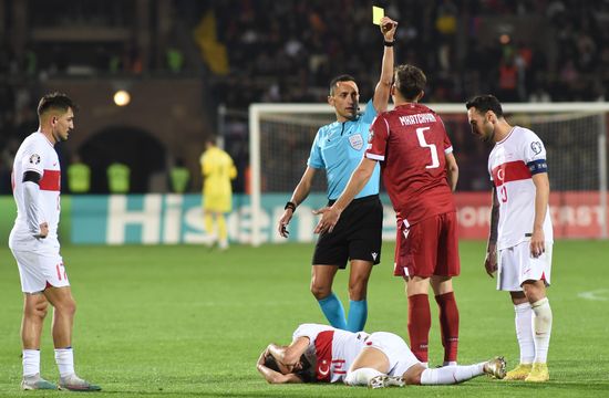 Spanish Referee Jose Maria Sanchez Shows Editorial Stock Photo - Stock ...