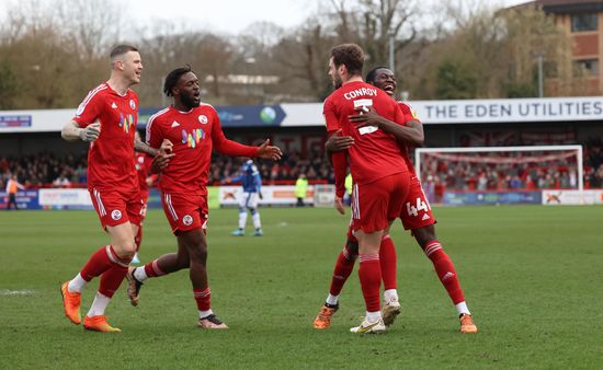 Crawley Towns Dion Conroy Celebrates Scoring Editorial Stock Photo ...
