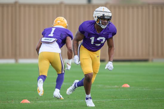 Lsus Bradyn Swinson 13 Runs Through Editorial Stock Photo - Stock Image ...