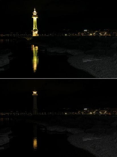 Composite Photo Shows Paquis Lighthouse Genevas Editorial Stock Photo ...